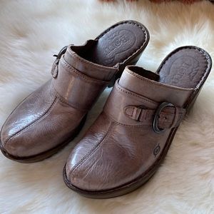 Born | Shoes | Born Women Leather Heeled Clogs Size 8 | Poshmark